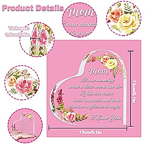 Mom Plaque, Gifts for Mom, Birthday and Mother's Day Gifts for Mom From Daughter and Son, I Love You Mom.