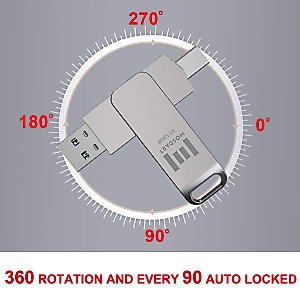 MOSDART 128GB Fast USB C Flash Drive 2 in 1 OTG USB C to USB A 3.1 Dual Thumb Drive Metal Memory Stick for USB-C Android Phones, iPhone 15, MacBook, iPad, Computers and More, Silver
