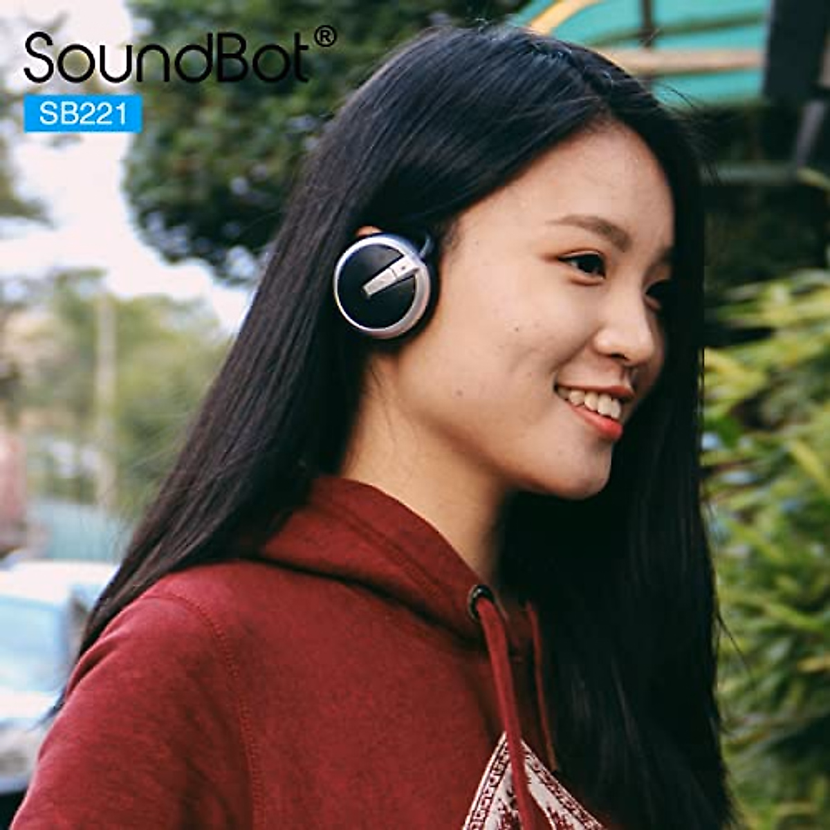 SoundBot SB221 HD Wireless Bluetooth Headset Sports-Active Headphone for 20Hrs Music Streaming & 25Hrs HandsFree Calling w/Sweat Resistant Ergonomic Secure-Fit Design & Voice Command Support