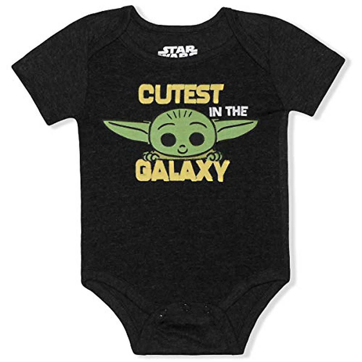STAR WARS Baby Yoda Boys 3 Pack Bodysuits for Baby and Infant – Grey/Black/Green