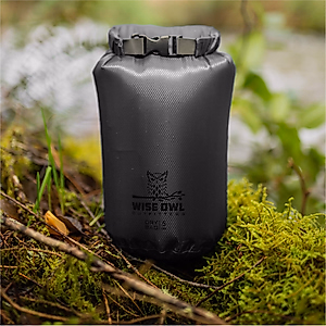 Wise Owl Outfitters Waterproof Dry Bag - Fully Submersible Ultra Lightweight Airtight Bags - 1pk or 3pk, 5L, 10L & 20L Sizes - Diamond Ripstop Roll Top Drybags for Camping, Kayaking & Backpacking