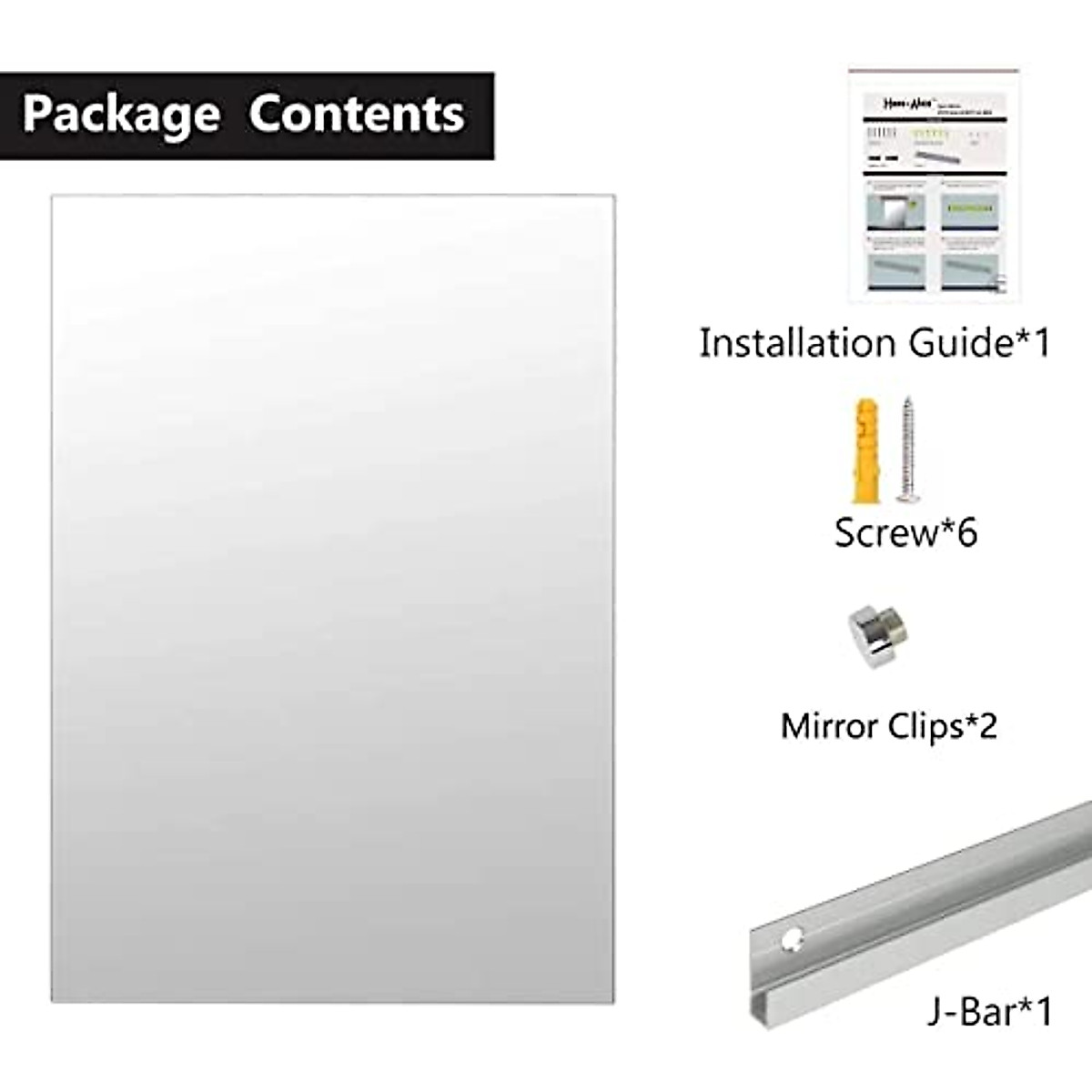 CrossROBBIN Wall Mounted Activity Mirrors for Home Gym and Commercial Use (1, 48"x32")