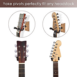 SNIGJAT Guitar Wall Mount 2 Pack, Guitar Hanger for Rotatable, Solid Wood Guitar Wall Hanger, V-Shaped Guitar Mount Hook for Acoustic Guitar, Guitar Holder for Banjo, Musical Instruments Accessories