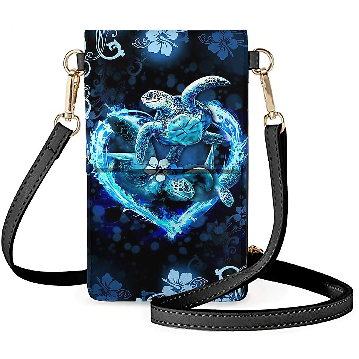 Biyejit Floral Turtle Touch Screen Purse Fits Most Smartphones – Stylish Crossbody with Shoulder Strap Keeps Cash, Credit Cards, Phone Screens Safe