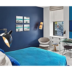 JUFENGART 4 panels green ocean beach wall decoration for bathroom beach canvas prints natural pictures home artwork bedroom living room wall art ready to hang size: 12x12inch/set