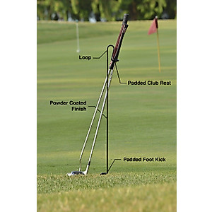 Stepkick Caddy by Bronwcyk - The World's Premier Golf Club Stand. Watch Video. (Black)