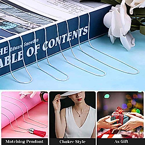 Paxcoo 30 Pack Necklace Jewelry Chain Bulk Silver Snake Chain Necklace for Jewelry Making, 1.2 mm (22 Inches)