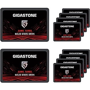 Gigastone SATA SSD 256GB (2-Pack) 2.5 inch SSD 520MB/s Upgrade Laptop PC Memory and Storage PS4 HDD Replacement 2.5" Internal Solid State Hard Drives SATA III SLC Cache 3D NAND Game Turbo Performance