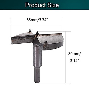 Hegebeck Forstner Drill Bit, 3.3" Wood Drilling Hole Saw Drill Bit, Carbide Tipped Drilling Cutter with 2/5inch Hex Handle, for Wood Plastic Plywood