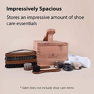 FootFitter Cedar Wood Storage Box & Shoe Valet – Shoe Care Storage Box Made From USA Grown Cedar