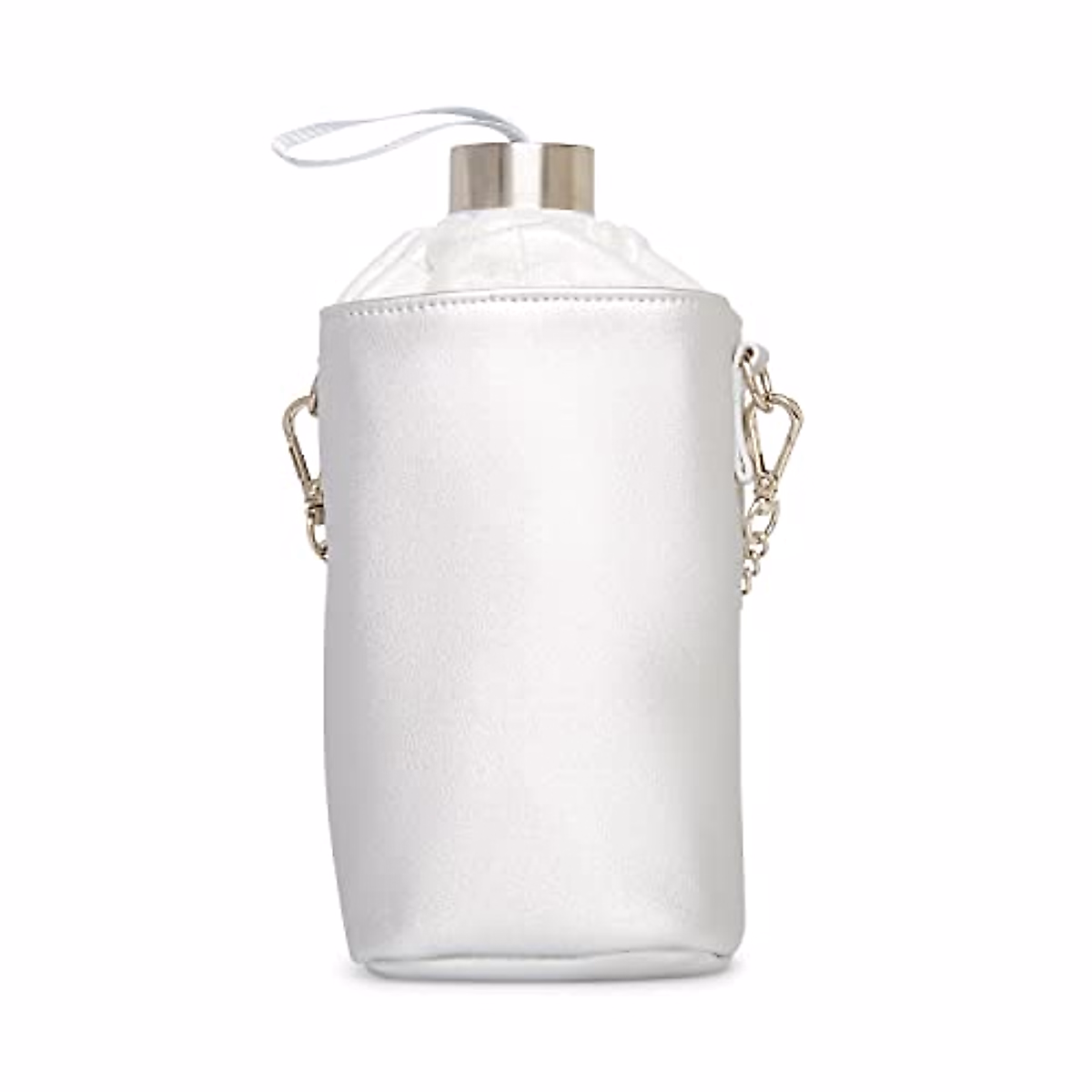 Betsey Johnson Rhinestone Hydration Bag with Water Bottle, Silver