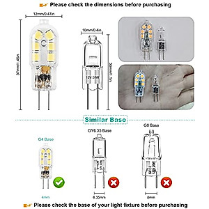 Amazing power G4 LED Bulb, 12V JC G4 Bi Pin Bulb, G4 20W Halogen Bulb Replacement, Warm White 3000K, 10-Pack