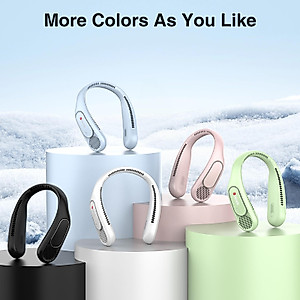 Hotsales Neck Fan, Hands Free Bladeless Neck Fans Portable Rechargeable, 6000 mAh Battery Operated Wearable Personal Fan, Cooling Neck Fan, 3 Speeds, USB Fan Gifts for Men, Women, Travel, Outdoor