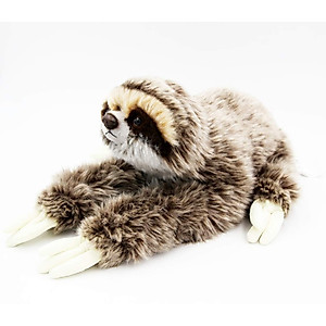 TAMMYFLYFLY Cute Realistic Three Toed Sloth Plush Stuffed Animal Toy 12.5inch