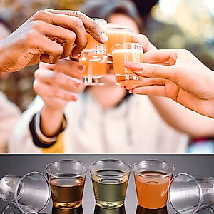 TuTuYa 100 Pack Plastic Shot Glasses, 1.7oz/50ml Hard Thicked Plastic Shot Cups, Clear Reusable Shot Glasses Plastic Fit for Birthday, Wedding, Festival, Party