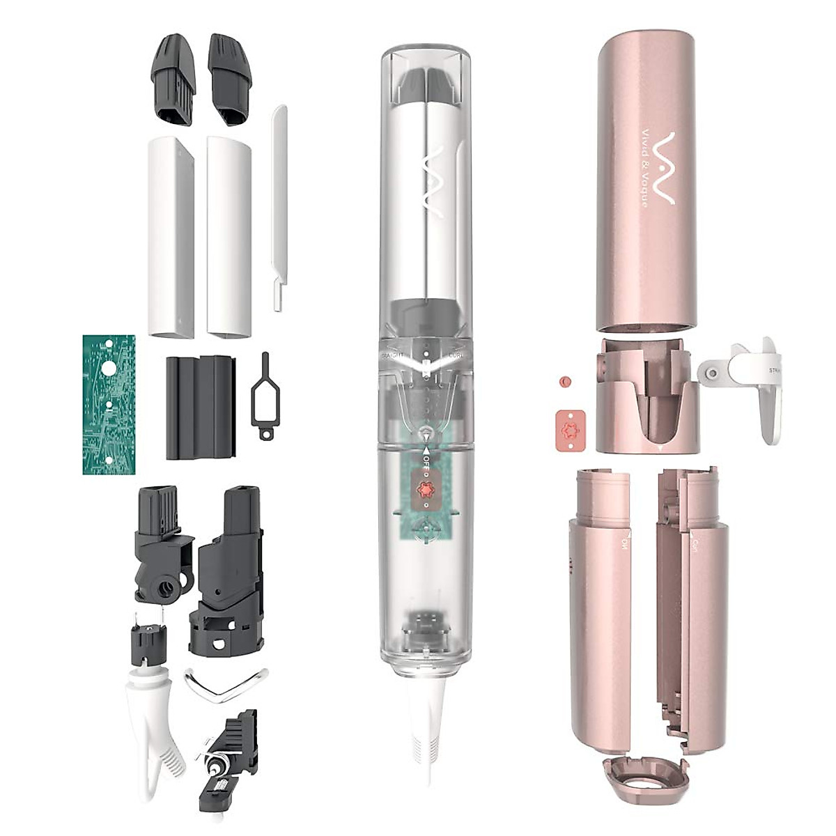 VAV 2 in 1 Mini Hair Iron Ceramic Hair Curler and Straightener, Curling Iron & Flat Iron 374F Temperature Dual Voltage Small Travel Size for Short Hair