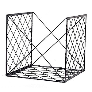 TANGIST Large Capacity Rack Newspaper Rack Bedroom Study Storage Shelf Living Room Newspaper Rack Simple Metal Data Storage Rack (Color : Black, Size : 24 24 24CM)