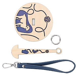 Portable Wrist Yarn Holder, Detachable Wrist Yarn Ball Minder Stand, Lightweight Twirling Yarn Organizer with Anti Kinking Design for Knitting Crocheting Craft Lover (Blue)