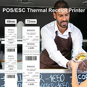 Rongta POS Printer, 80mm Direct Thermal Receipt Printer with Auto Cutter, USB Serial Ethernet Interface, Support Windows/Mac/Linux Cash Drawer, Restaurant Kitchen Printer for ESC/POS (RP332)
