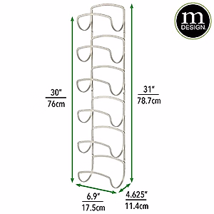 mDesign Steel Towel Holder for Bathroom Wall - Wall Mounted Organizer for Rolled Towels and Bath Robes - Six Level Wall Mount Towel Storage Rack - Bathroom Towel Organizer - Hyde Collection - Satin