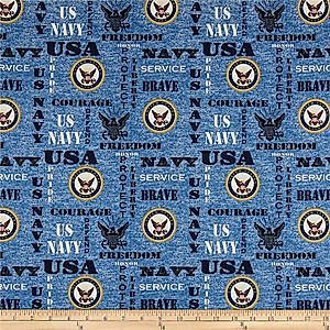 Military Navy Heather Allover Multi, Fabric by the Yard