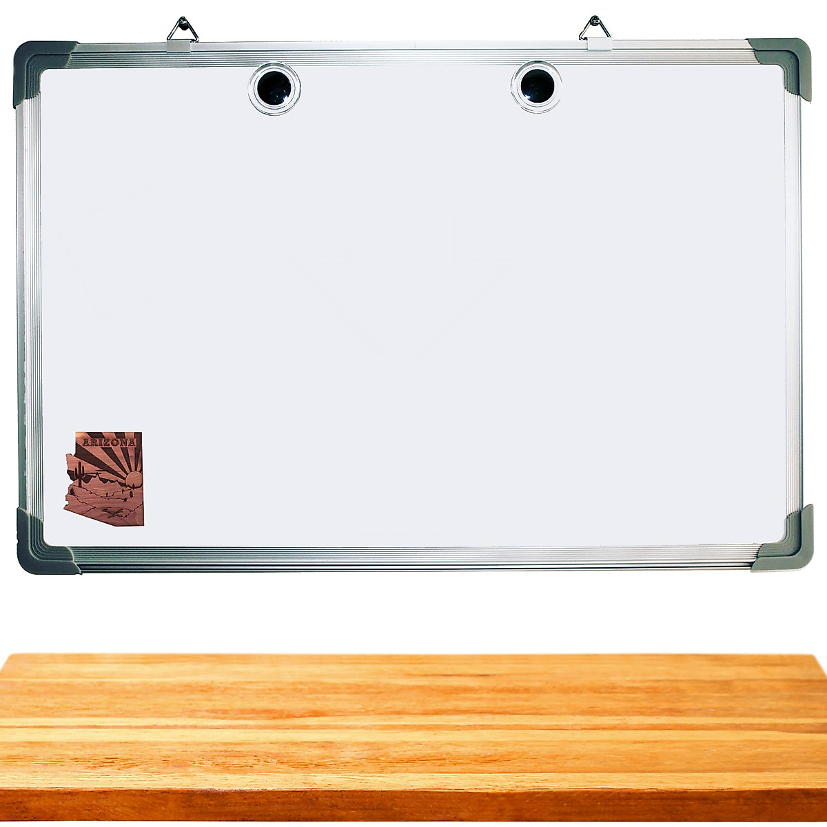 Wooden Laser Cut Arizona Magnet with Sun Rays, Burned Rustic Souvenir Gifts, Collectible State Silhouette Magnet for Refrigerators, White Boards, and Lockers, 2.75 Inches