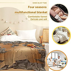 Fluffy Cozy Fleece Blanket with Vibrant Colors and Cute Design, Soft and Warm Throw Blanket for Couch Sofa Office - 50x60 Inches