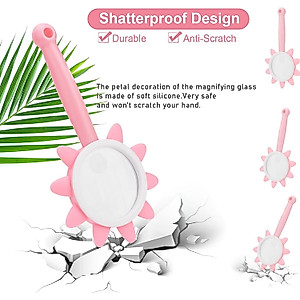 Kids Magnifying Glass Handheld Reading Magnifier for Children Student 10X Pink Magnifying Lens loupe for Reading Books, Exploring, Stamps, Map, Inspection (Pink)