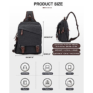 sling bag,canvas messenger bag for men,crossbody bag for women,Black