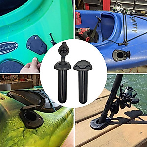 Kayak Flush Mount Fishing Boat Rod Holder with Cap - Plastic Fishing Tackle Accessory Tool for Kayak Boat Canoe Pole
