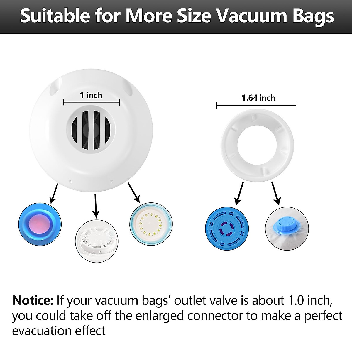 BAMCOO Electric Pump for Vacuum Storage Bags Travel Vacuum Pump for Various Vacuum Seal Bags Portable Vacpack Air Pump for Compression Clothing Blanket Luggage White(Storage Bag Not Included)