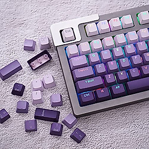 Sumgsn Gradient Purple Keycaps Shine Through OEM Profile Double Shot PBT Keycaps 123 Keys for Mechanical Keyboard Cherry Mx Gateron Switches