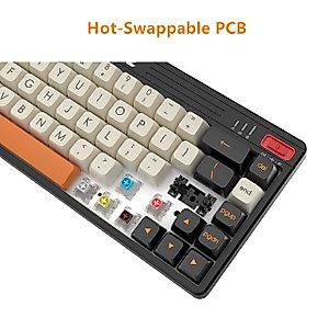 FIRSTBLOOD ONLY GAME. K690T Hot-Swappable 60% 2.4G Wireless/Bluetooth 5.0/USB Wired Triple Mode Mechanical Keyboard, 69 Keys Compact Gaming Keyboard, PBT Keycaps RGB Backlit, Brown Switch