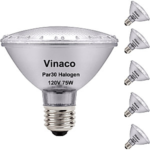 Vinaco PAR30 Short Neck 75W, 6 Pack High Output PAR30 Halogen Flood Light Warm White 2800K, PAR30 Dimmable, Long Lasting PAR30 Flood Light Bulb 120V with E26 Base for Indoor/Outdoor