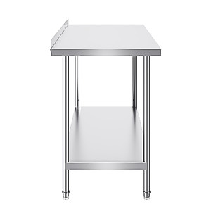 VEVOR 24 x 48 x 36 Inch Stainless Steel Work Table, Commercial Food Prep Worktable Heavy Duty Prep Worktable, Metal Work Table with Adjustable Height for Restaurant, Home and Hotel