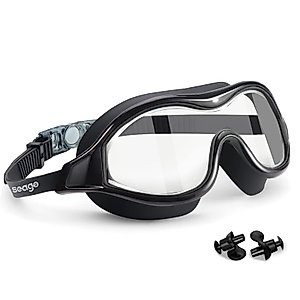 Seago Swim Goggles No Leaking Anti-Fog Swimming Goggles for Adult Men Women Youth Junior with Soft Silicone Gasket, UV Protection Waterproof 180° Clear Vision, Triathlon Pool Goggles Swim Glasses