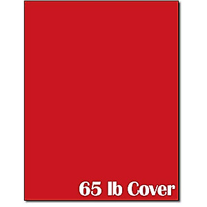 65lb Cover Cardstock Paper - 8.5 x 11 inch - 25 Sheets (Holiday Red)