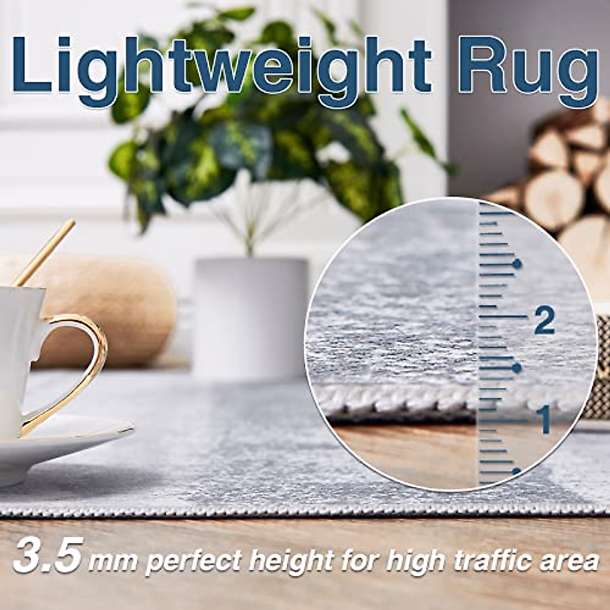 jinchan Area Rug 2x7 Runner Rug Modern Abstract Rug Indoor Contemporary Carpet Foldable Thin Rug Hallway Soft Mat Kitchen Light Grey Print Floor Cover Non Slip for Bathroom Bedroom Living Room