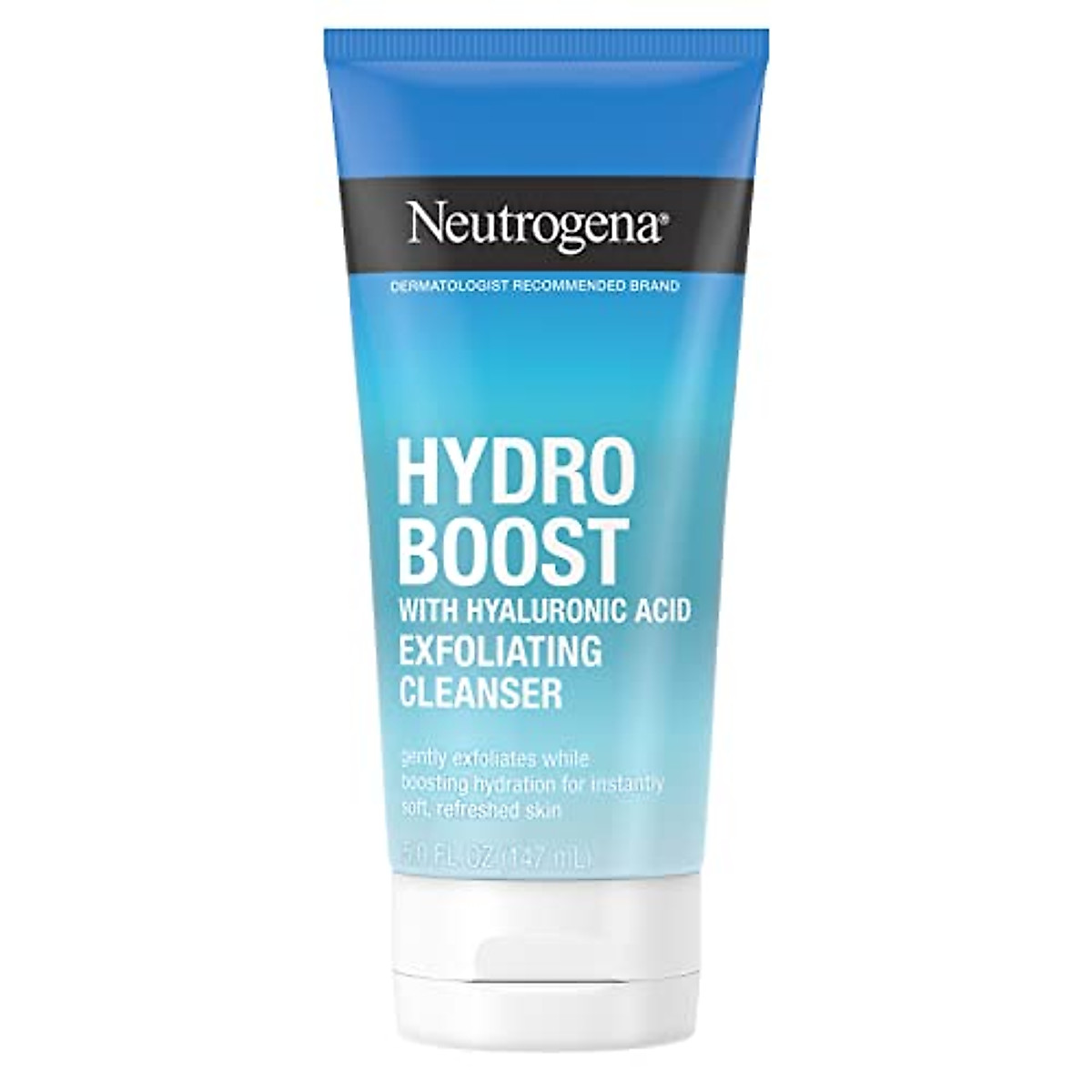 Neutrogena Hydro Boost Gentle Exfoliating Daily Facial Cleanser with Hyaluronic Acid, Face Wash Clinically Proven to Increase Skin's Hydration Level, Oil-Free & Non-Comedogenic, 5 oz