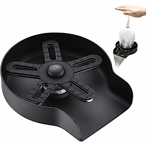 OWOFAN Kitchen Sink Faucet + Glass Rinser Black Product Bundles
