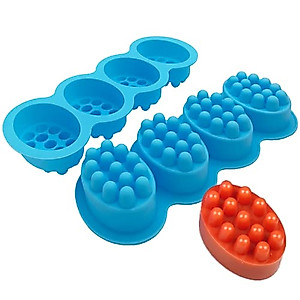 2 Pieces Silicone Massage Soap Mold Oval Massage Soap Bar Making Mould Silicon Candle Candy Chocolate Cake Baking Pan