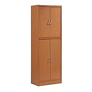 Hodedah 4 Door Kitchen Pantry with Four Shelves, Cherry