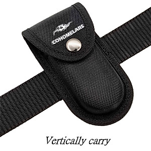 Nylon Case Belt Loop for 4''-4.25'' Multitool,Horizontally Carry Knife Sheath for 4.25''-4.5'' Wide Folding Pocket Knife,Nylon Pouch for Leatherman,Knife Holder Holster Black (Small Size) COHOMELARS