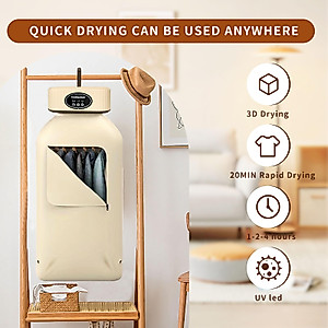 Aikosell Portable Clothes Dryer,Portable Dryer for Laundry with Dry Bag,600W Mini Dryer for Clothes Easy to Use, Compact Apartment For Travel,RV.