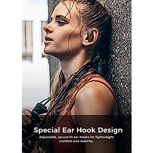 Bluetooth Headphones Wireless Earbuds 35H Play Time Earphones with Microphone IPX7 Waterproof with earhooks for Gym Sports Outdoor Black