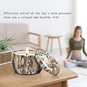 Scented Candles Gift Set 4 Pack Scented Candles Aromatherapy Candle Gifts 100% Natural Soy Wax Portable Travel Tin Jar Candles for Yoga for Birthday, Christmas, Thanksgiving, Mother's Day