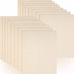 16 Pieces Microblading Supplies Double Sided Practice Skin for Eyebrows No Ink Skin Makeup Silicone Skins to Practice Brow(White)