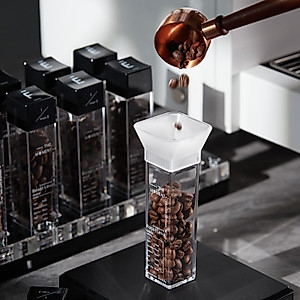 MUVNA Coffee Products, 6 Tubes Coffee Bean Cellar, Single Dose Coffee Bean Storage Container with Stand & Hopper