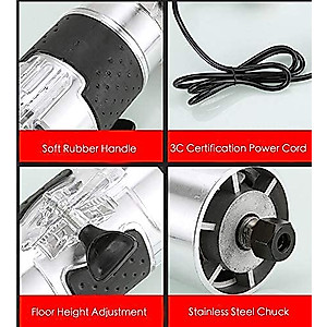 AKYPACH Wood Router,Router Tool Wood Trimmer Router Electric Hand Trimmer Laminate Milling Engraving Hand Machine Joiner Tool Electric for Slotting Trimming Carving 110V 800W 30000R/MIN