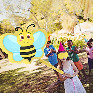 Capoda Bees Themed Piñata Bees Themed Party Piñata with Blindfold and Stick for Gender Reveal Party Baby Shower Birthday Animal Theme Party Game Activity Decoration
